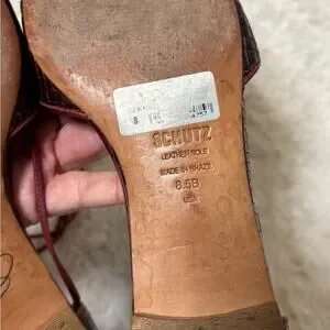 SCHUTZ | Shoes | Schutz Neida Maroon Lace Up Dorsay Croc Leather Flats ...